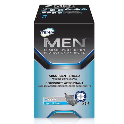 Tena Incontinence Shields for Men, Very Light Absorbency, 14 Count ...